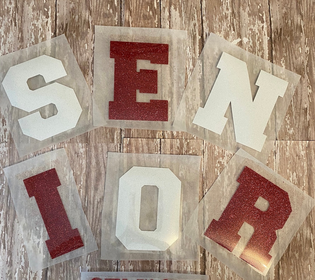 Senior Letters Iron-on Decals Sized for Jeans: DIY Graduation Outfit - Etsy