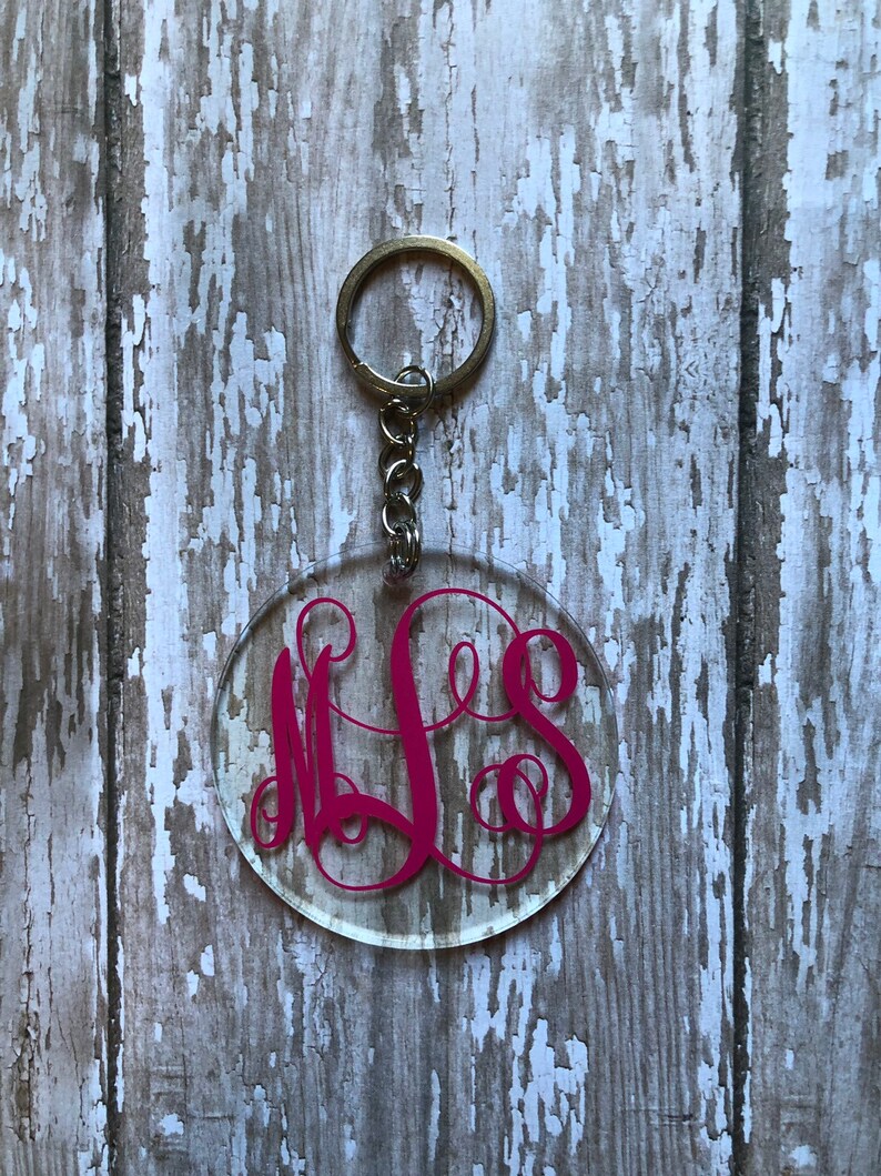 Monogram Key Chain | Etsy