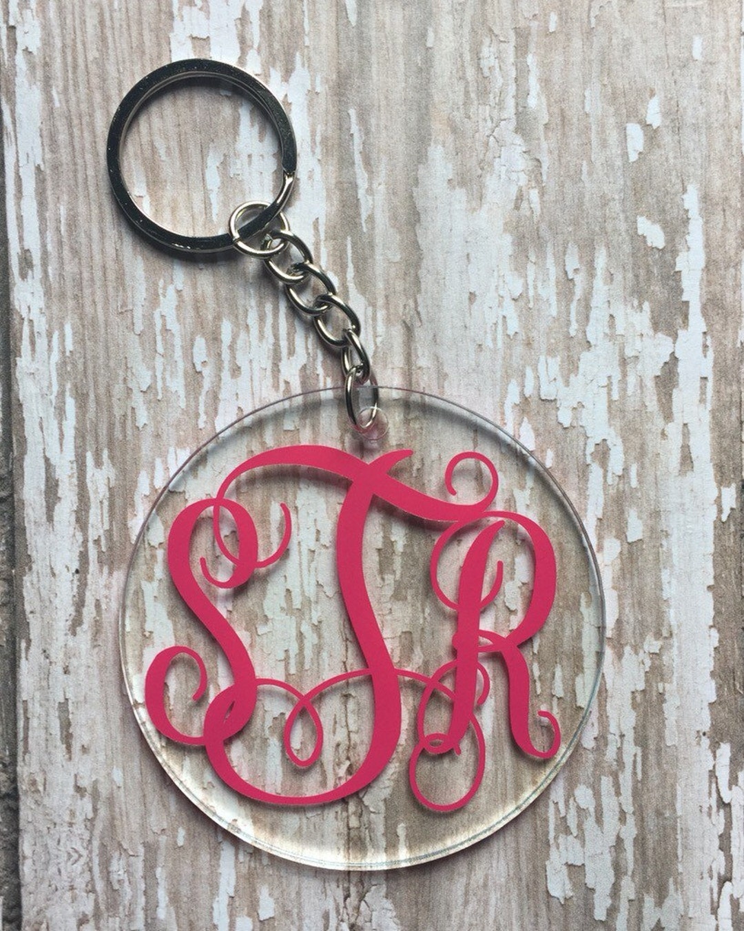 Monogram Key Chain - Etsy