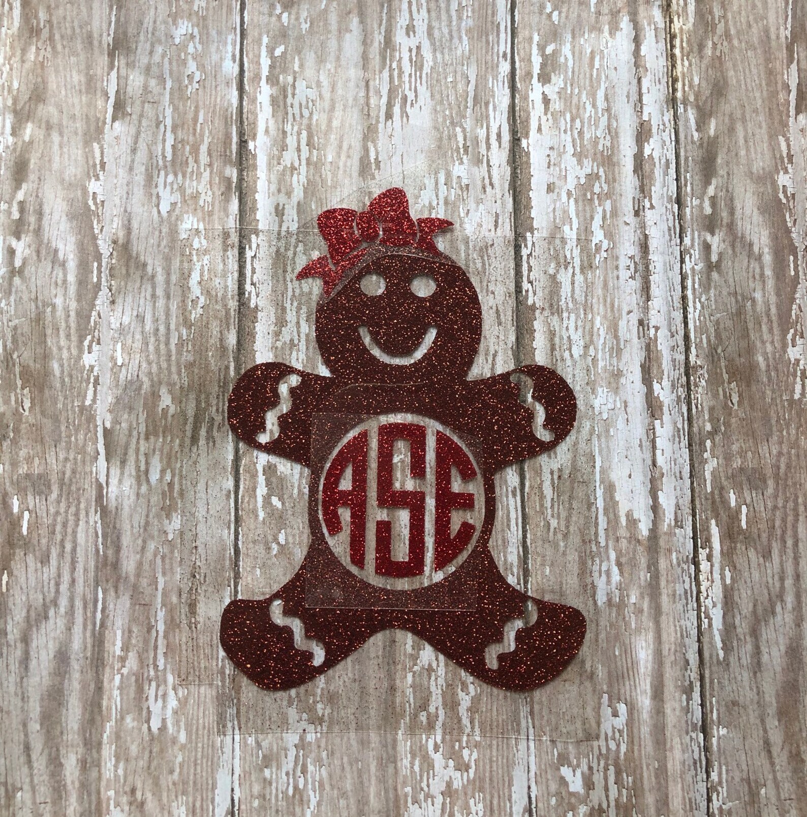 Gingerbread Monogram Iron on Decal Christmas Monogram Heat - Etsy