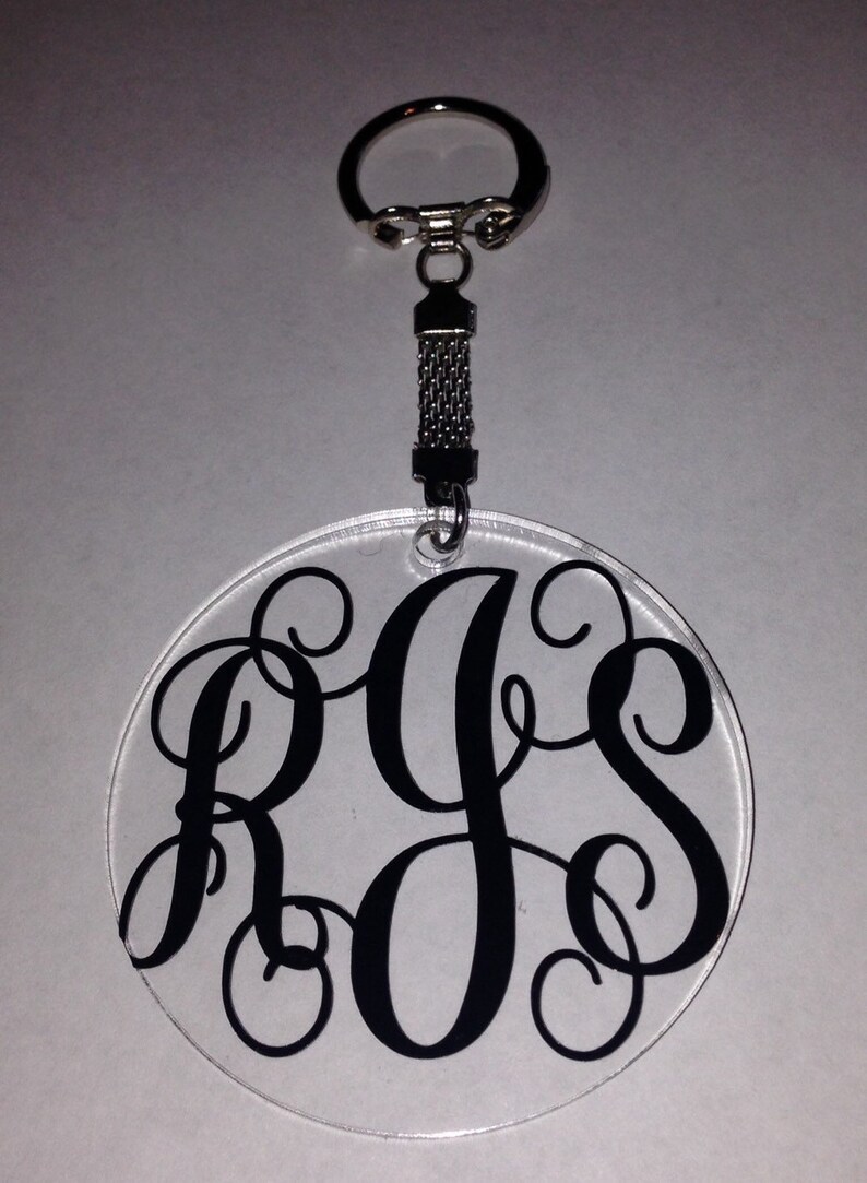 Monogram Key Chain | Etsy