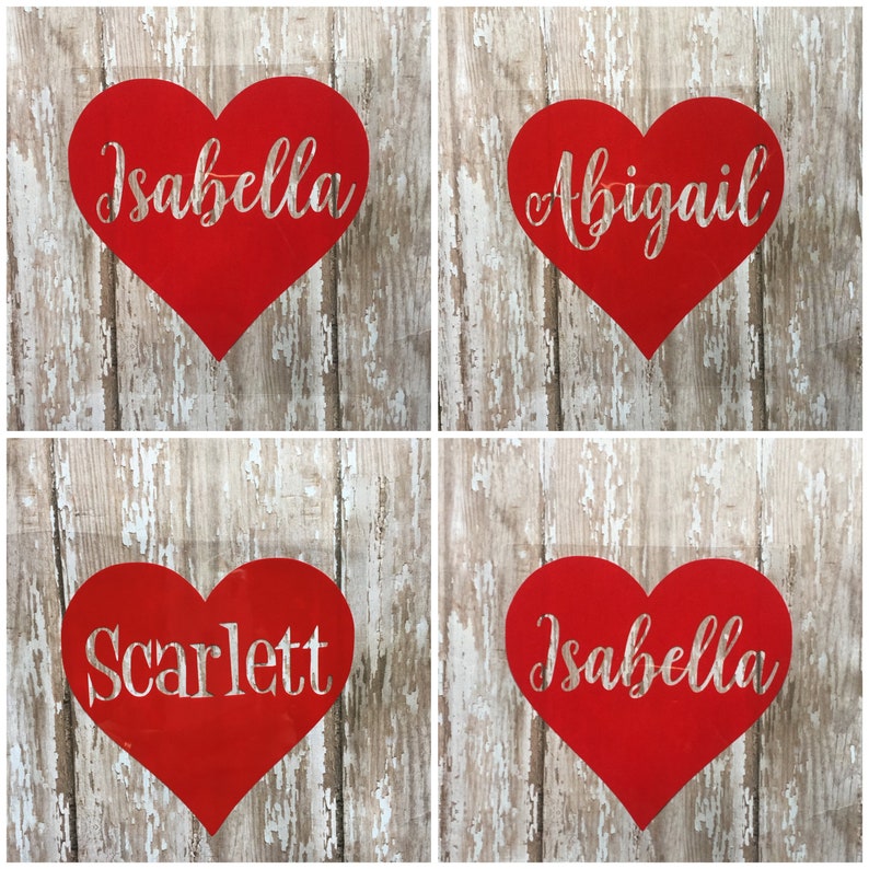 Heart With Name Iron on Decal Heart Nick Name Iron on Decal - Etsy
