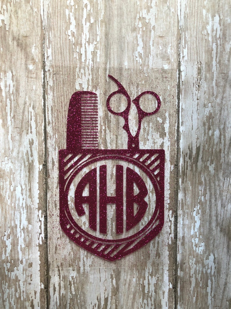 Hair Stylist Monogram Iron on Decal/ Hairdresser Monogram Iron - Etsy