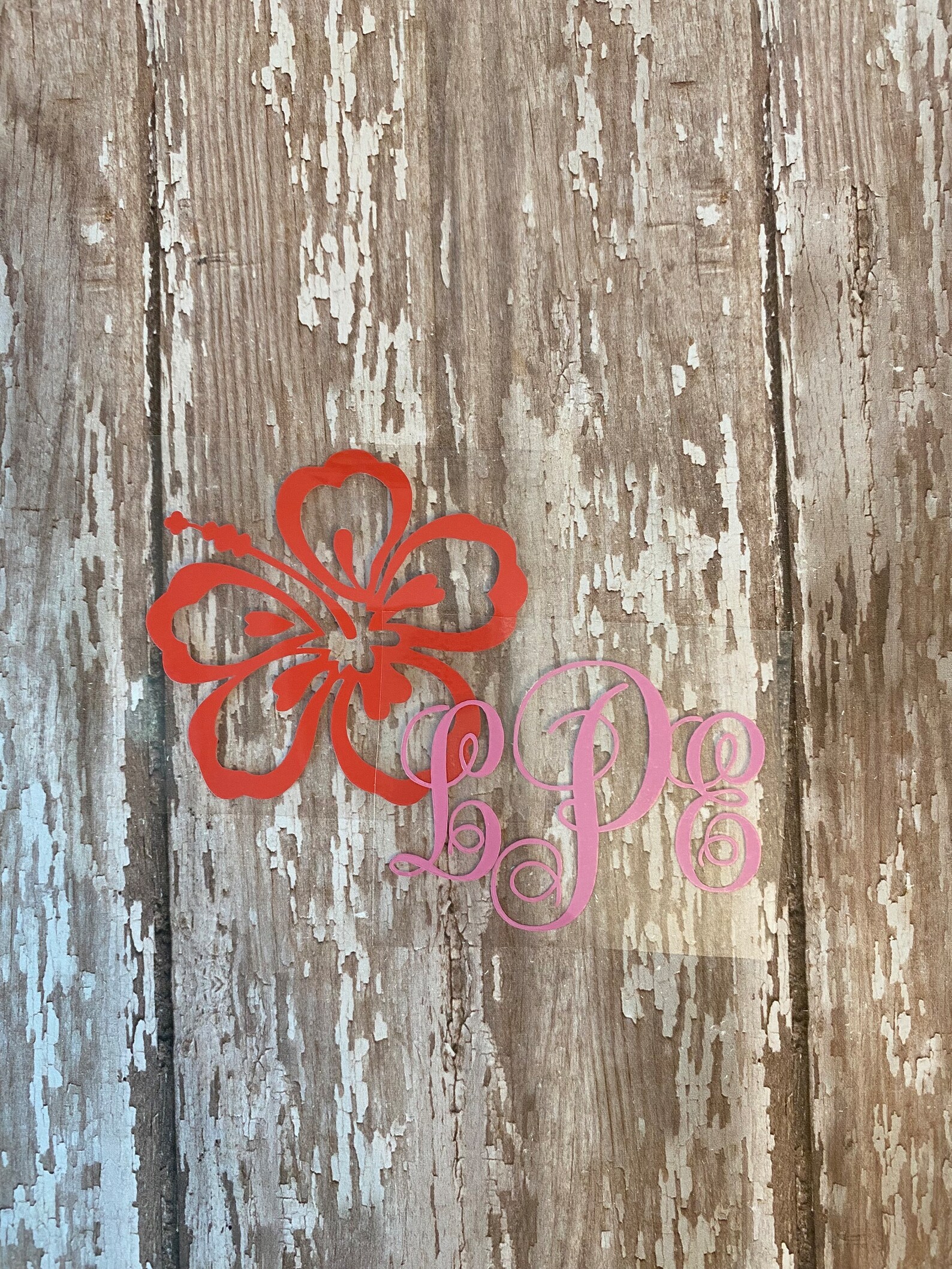 Hibiscus Flower Monogram Iron on Decal: DIY Shirt Heat Transfer - Etsy