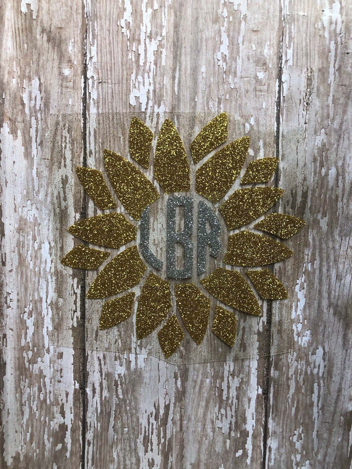 Sunflower Monogram Iron on Decal Glitter or non-glitter | Etsy