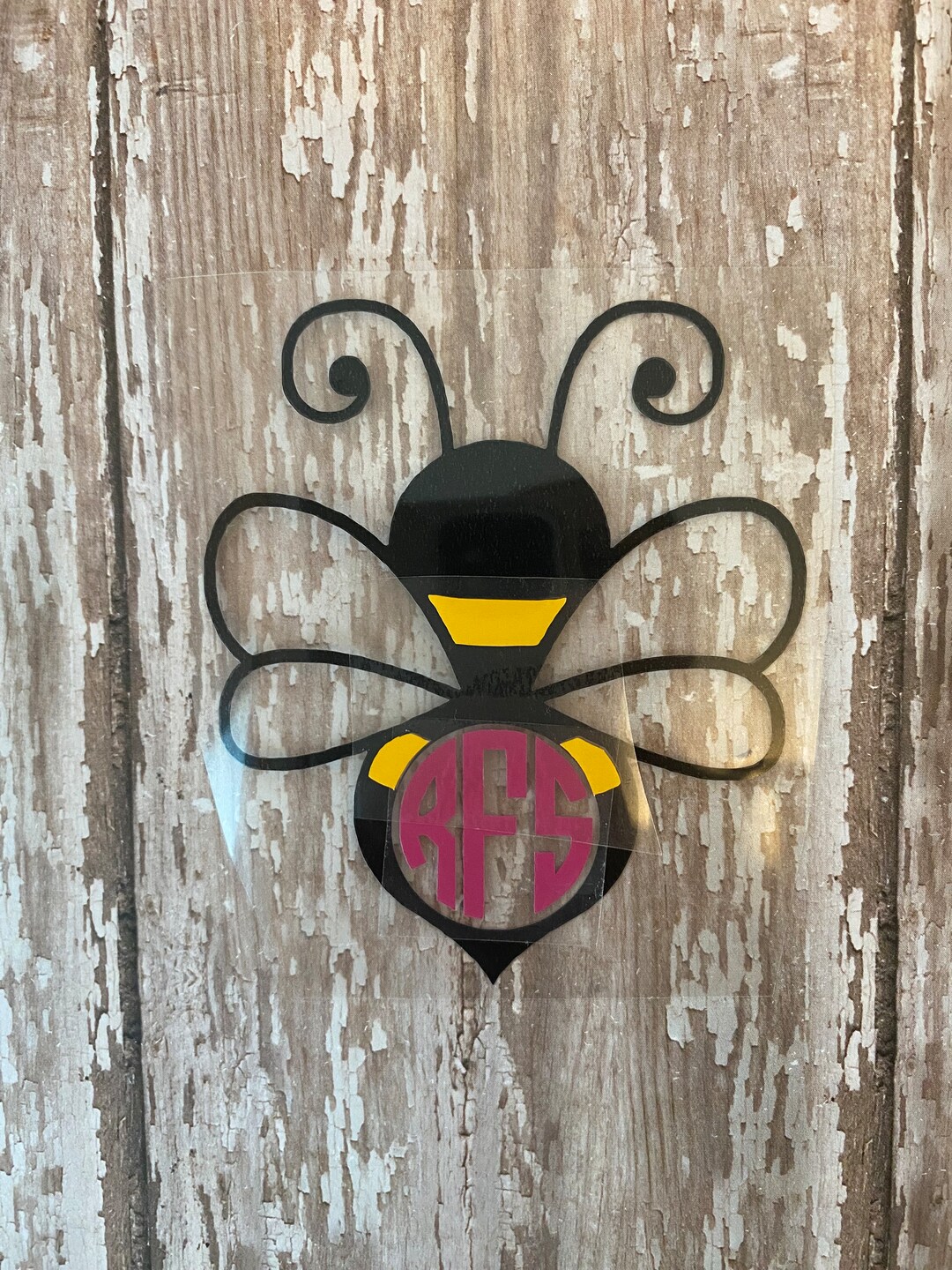 Bumblebee Monogram Iron on Decal. Cute Bee Monogram Iron on Transfer ...