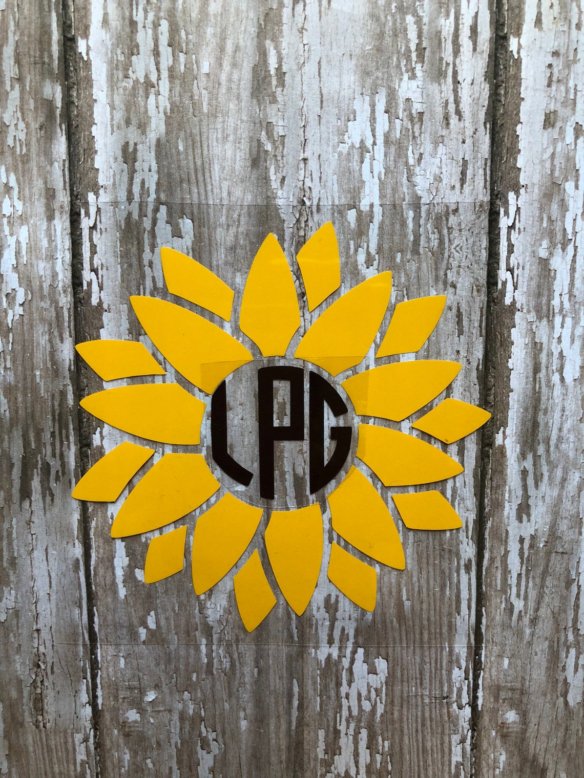 Sunflower Monogram Iron on Decal Glitter or non-glitter | Etsy