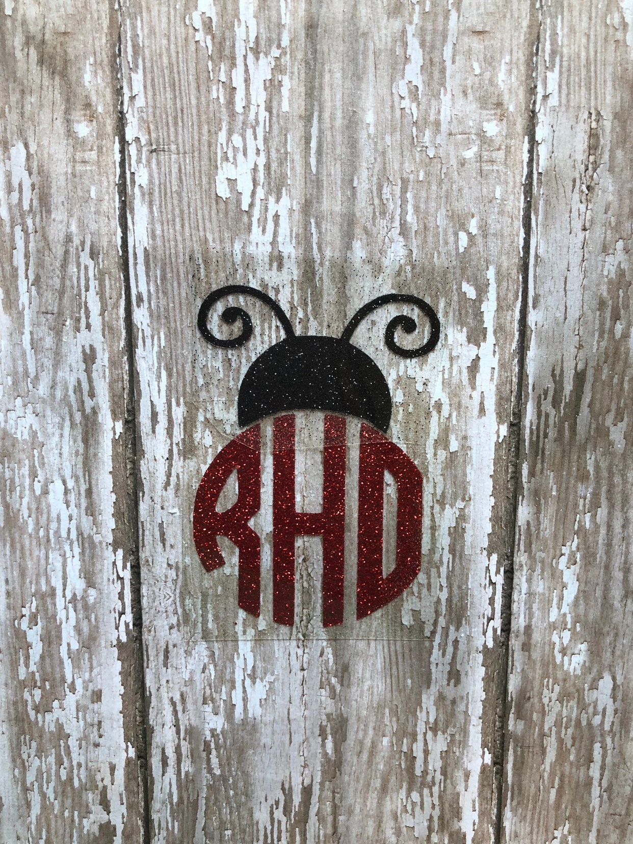 Lady Bug Monogram Iron on Decal/ Glitter or Non Glitter Iron | Etsy