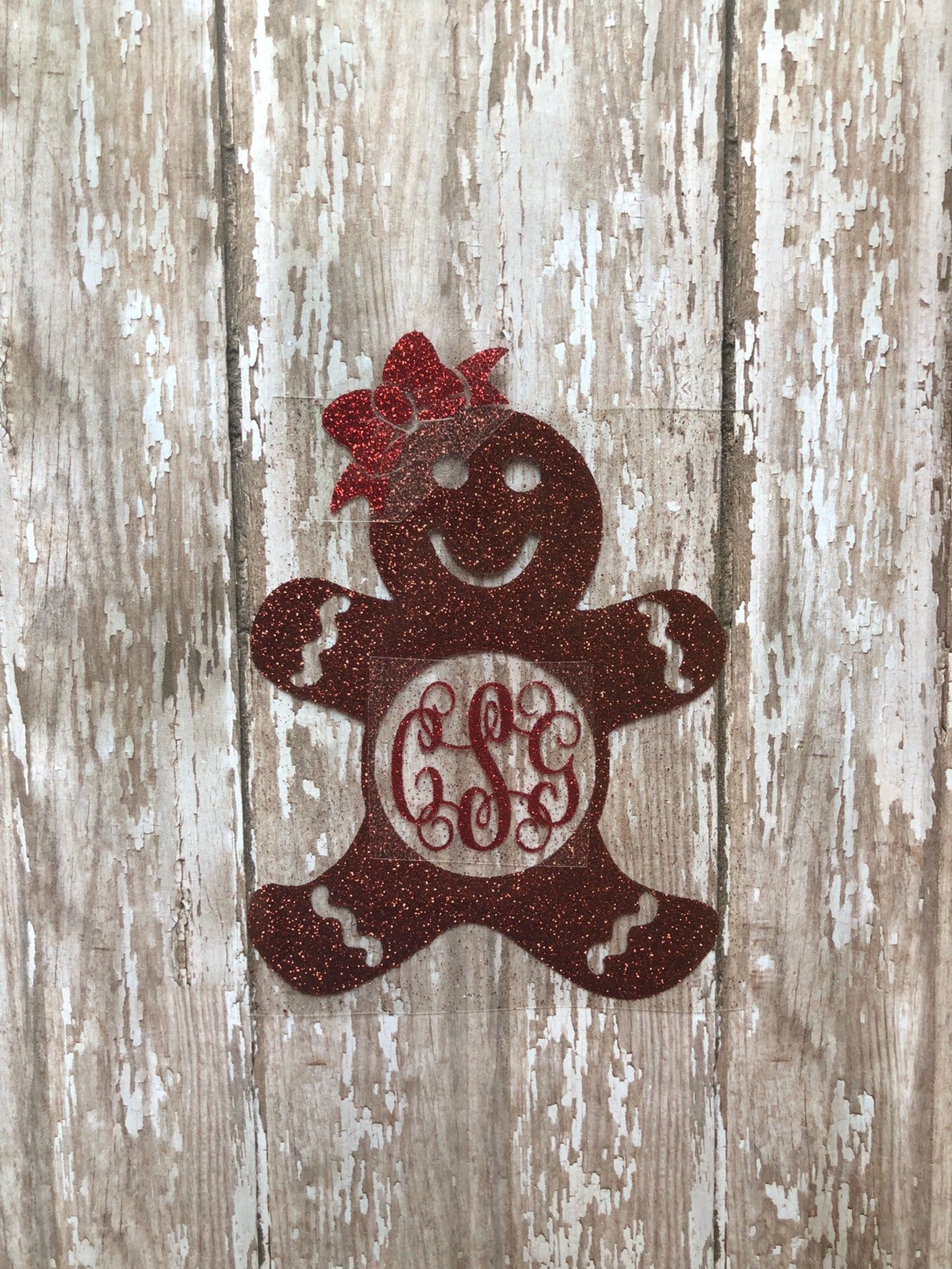 Gingerbread Monogram Iron on Decal Christmas Monogram Heat - Etsy