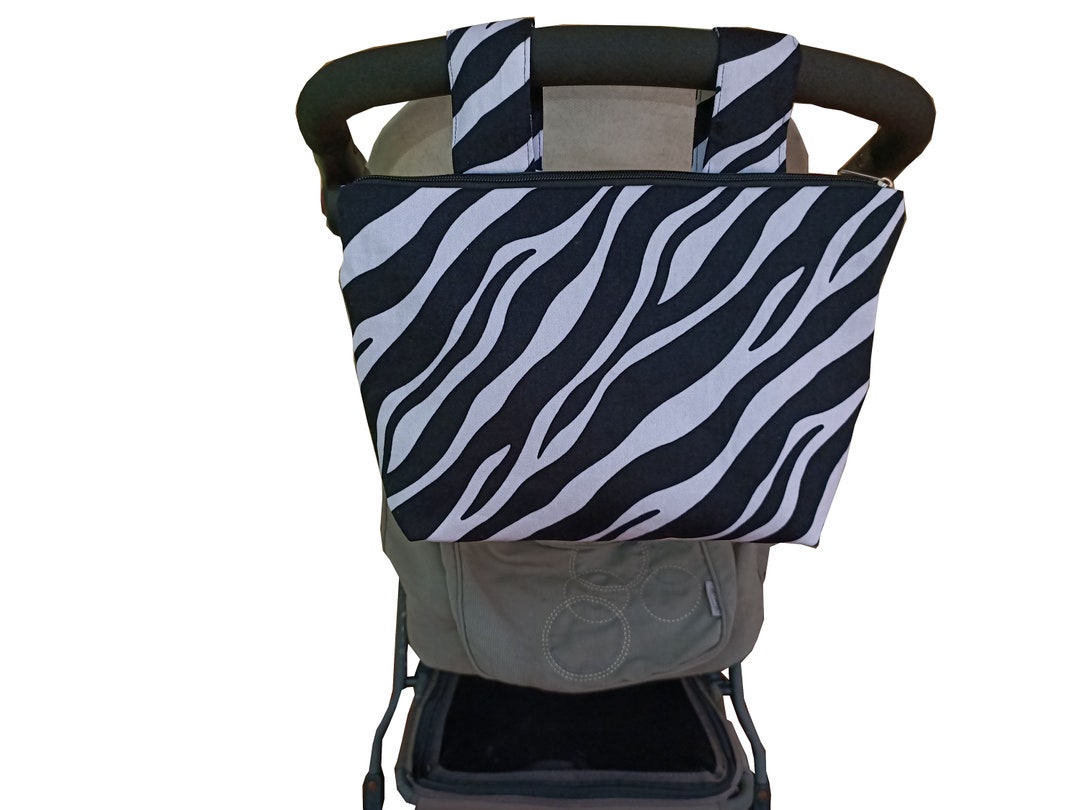 Zebra Print Pram Caddy: Waterproof Stroller Organizer With Zipper - Etsy