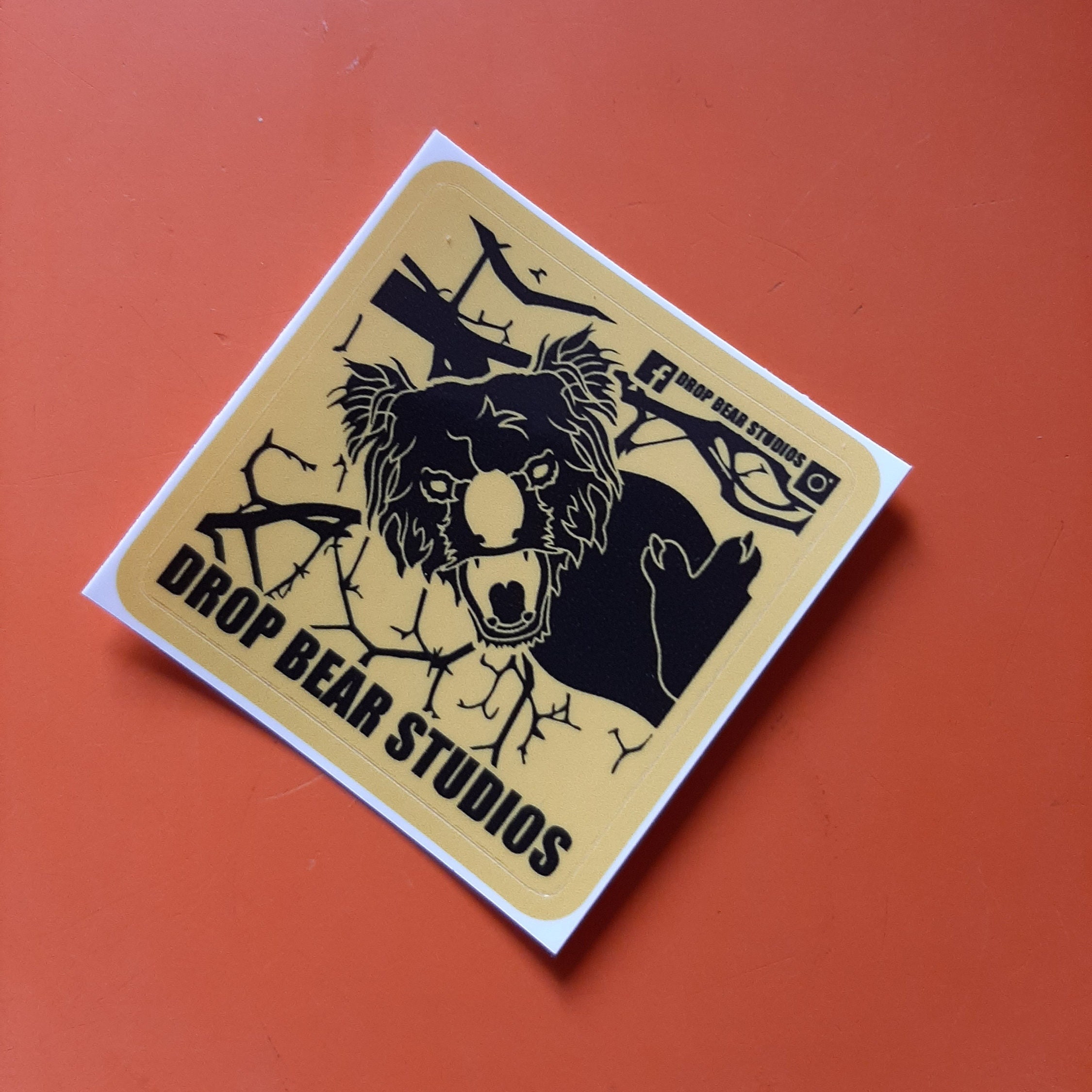 Dropbear Studios Sticker 60mm X 60mm - Etsy Sweden