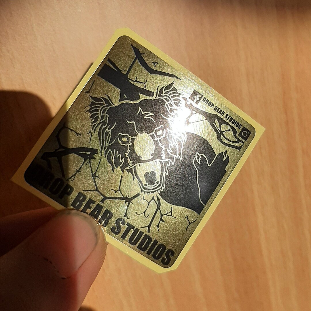 3pk Dropbear Studios Masks Gold Glossy Sticker 60mm X 60mm - Etsy