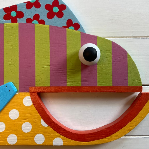 Painted Wood Fish - Etsy