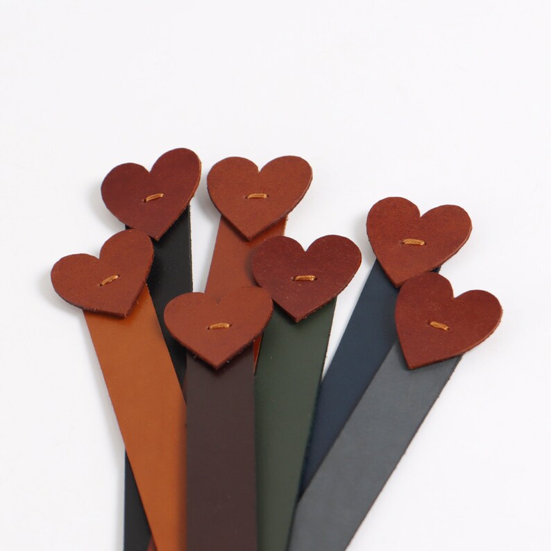 Personalised Leather Bookmark Star Heart Shaped Handmade Present for ...