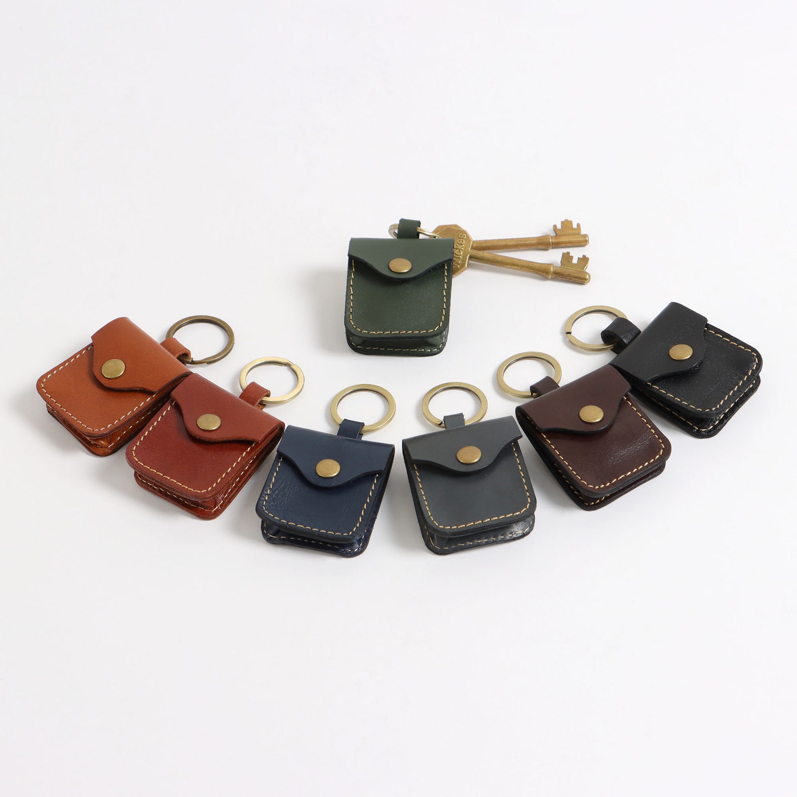 Leather Coin Purse Keychain Leather Coin Case - Etsy