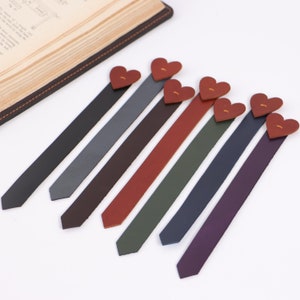 Personalised Leather Bookmark Star Heart Shaped Handmade Present for ...