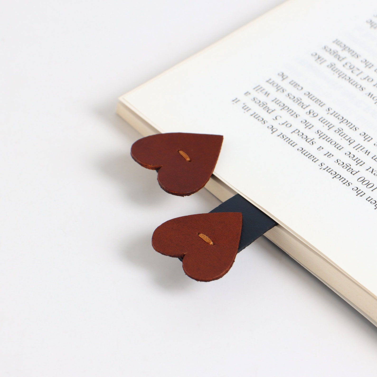 Personalised Leather Bookmark Star Heart Shaped Handmade Present for ...