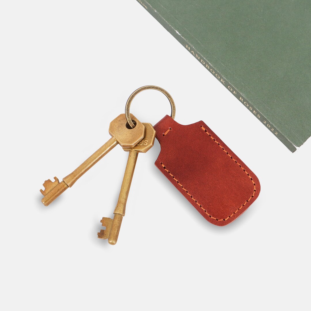 Personalized Leather Key Fob, Full Grain Calf Leather Keyring - Etsy UK