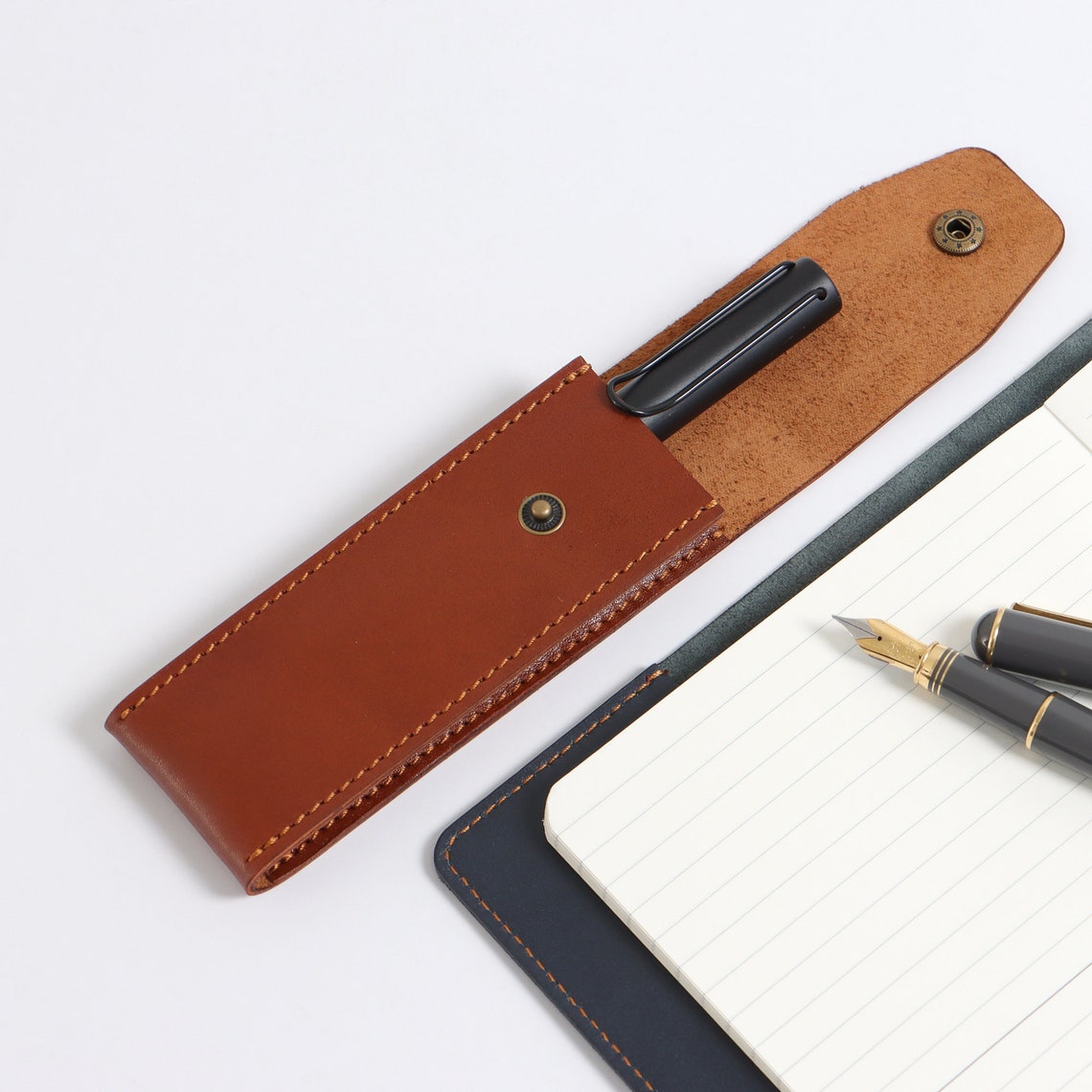Personalised Pen Holder Fountain Multi Pens Button Closure - Etsy UK