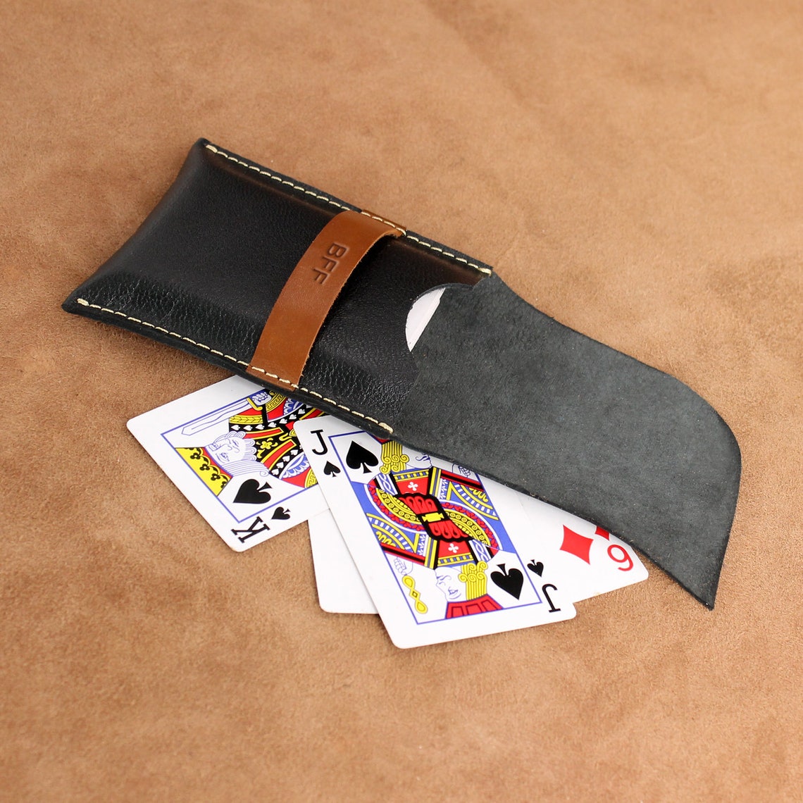 Leather Playing Card Case Playing Card Sleeve Poker Card Case | Etsy UK