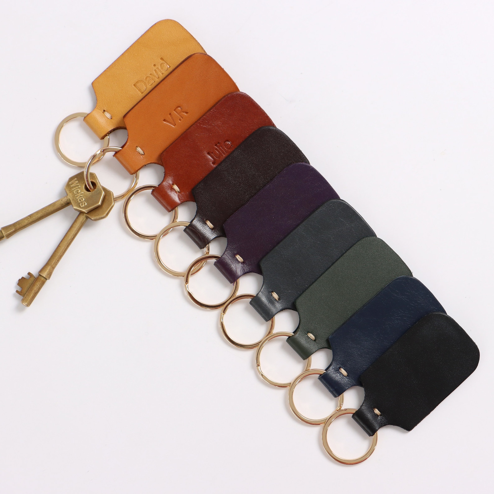 Leather Key Fob Leather Keyring Keychain Personalised Key - Etsy UK