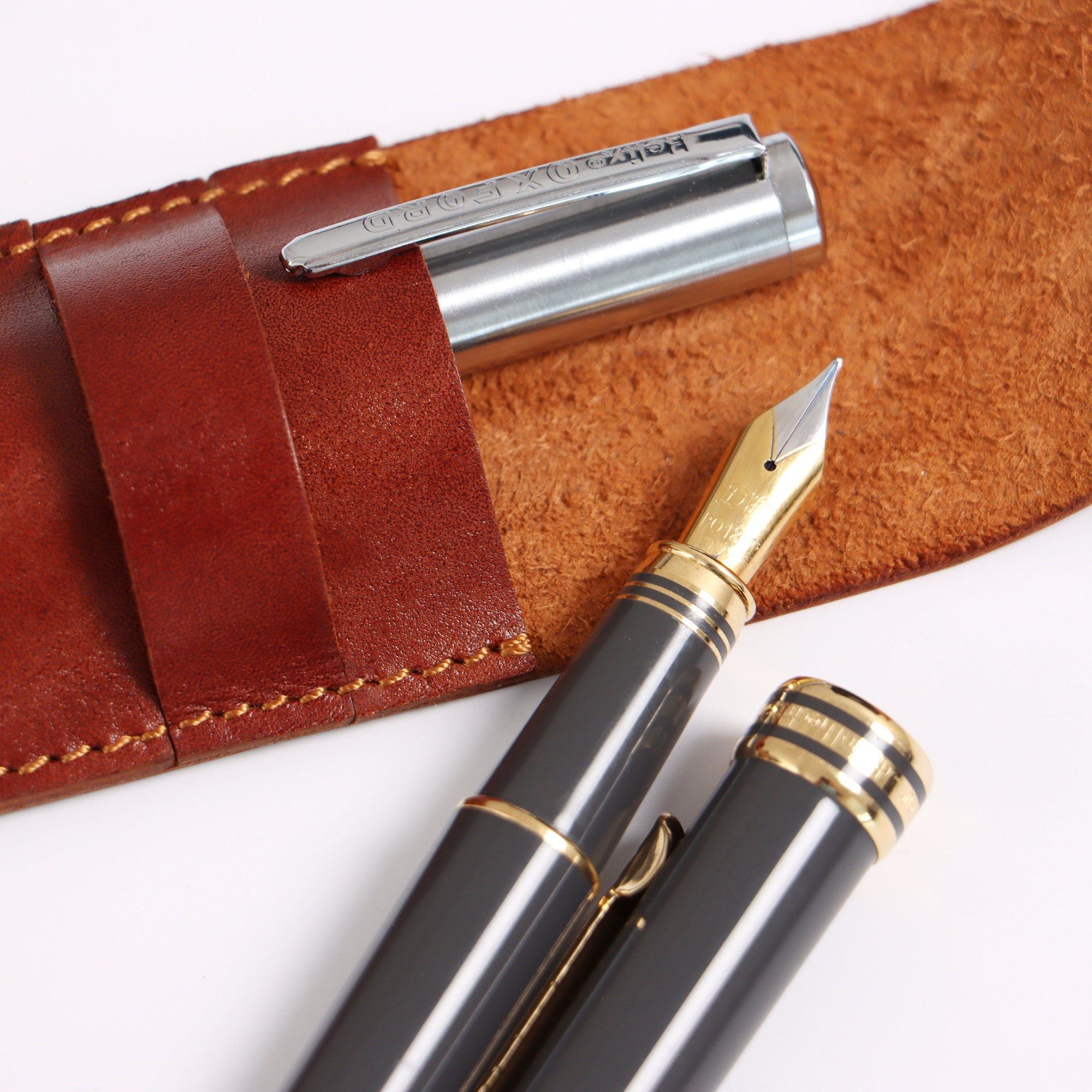 Personalised Pen Holder 2 Fountain Pen Holder Full Grain - Etsy Canada