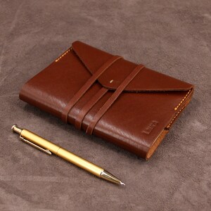 Leather Journal A6 Notebook Refillable Notebook Personalised Envelope ...