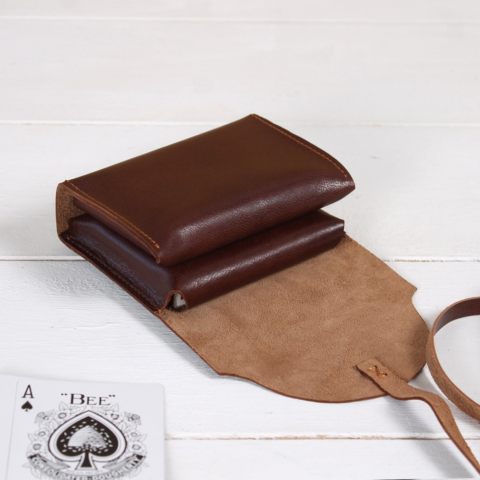 Personalised Double Deck Leather Playing Card Storage Case - Etsy UK