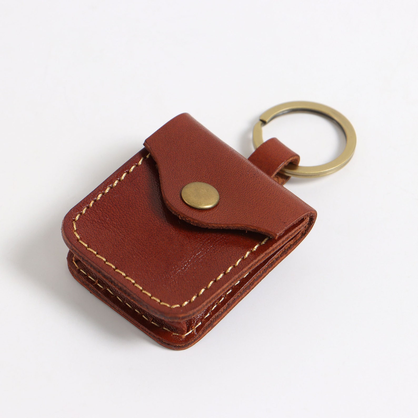 Leather Coin Purse Keychain Leather Coin Case - Etsy