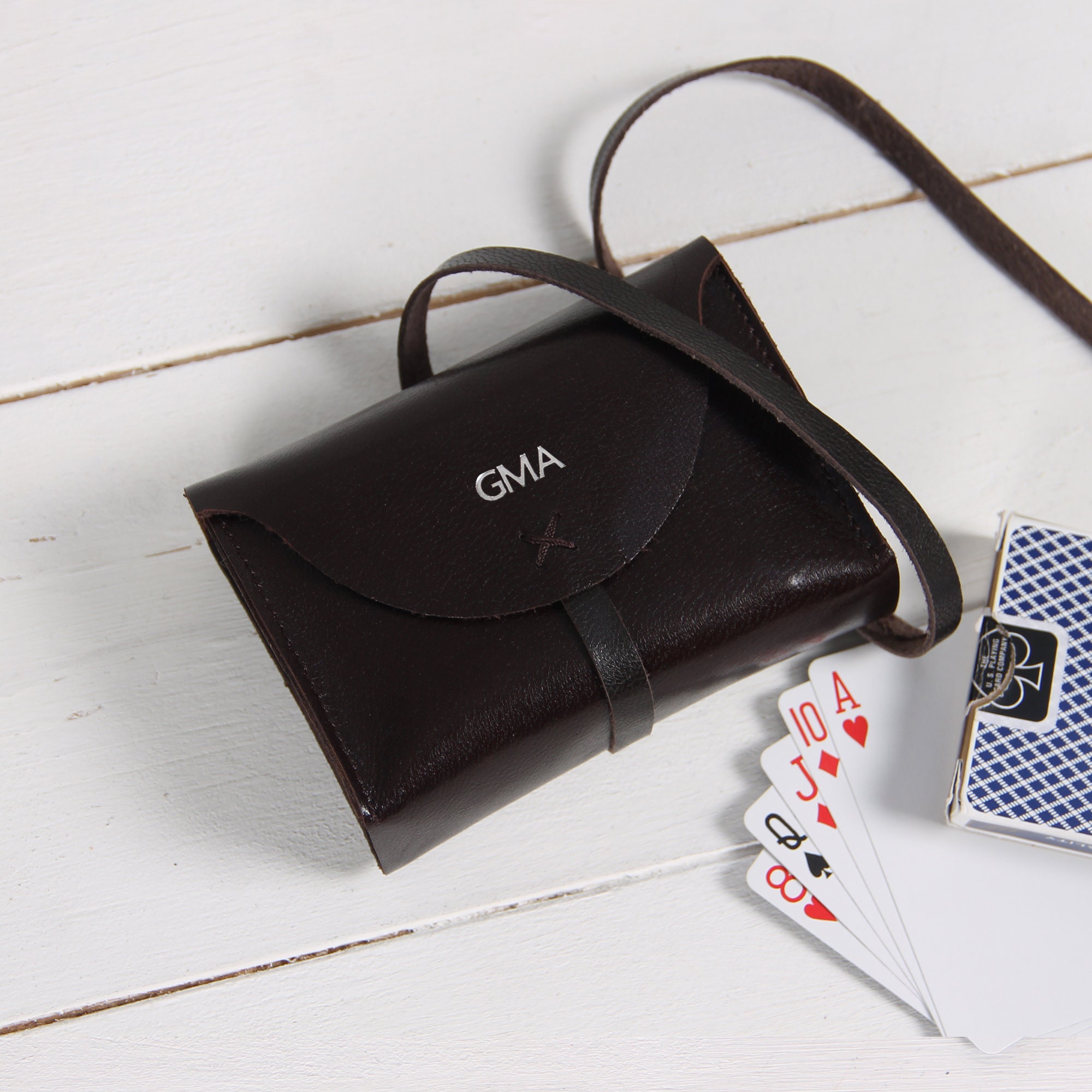 Personalised Double Deck Leather Playing Card Storage Case | Etsy UK