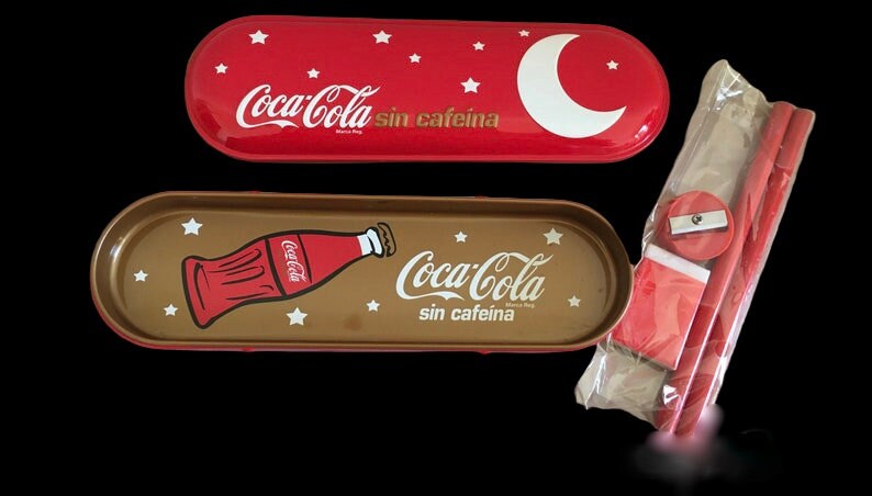 Caffeine-free Coca Cola Box / Coca Cola Metal Box / Coca Cola Pencil ...