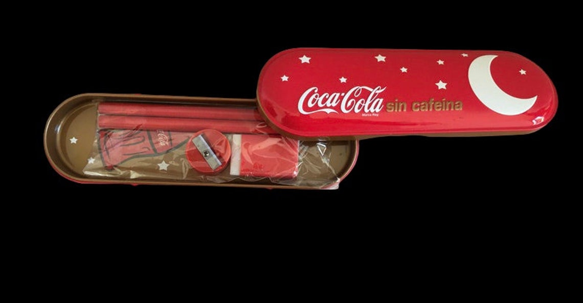 Caffeine-free Coca Cola Box / Coca Cola Metal Box / Coca Cola Pencil ...