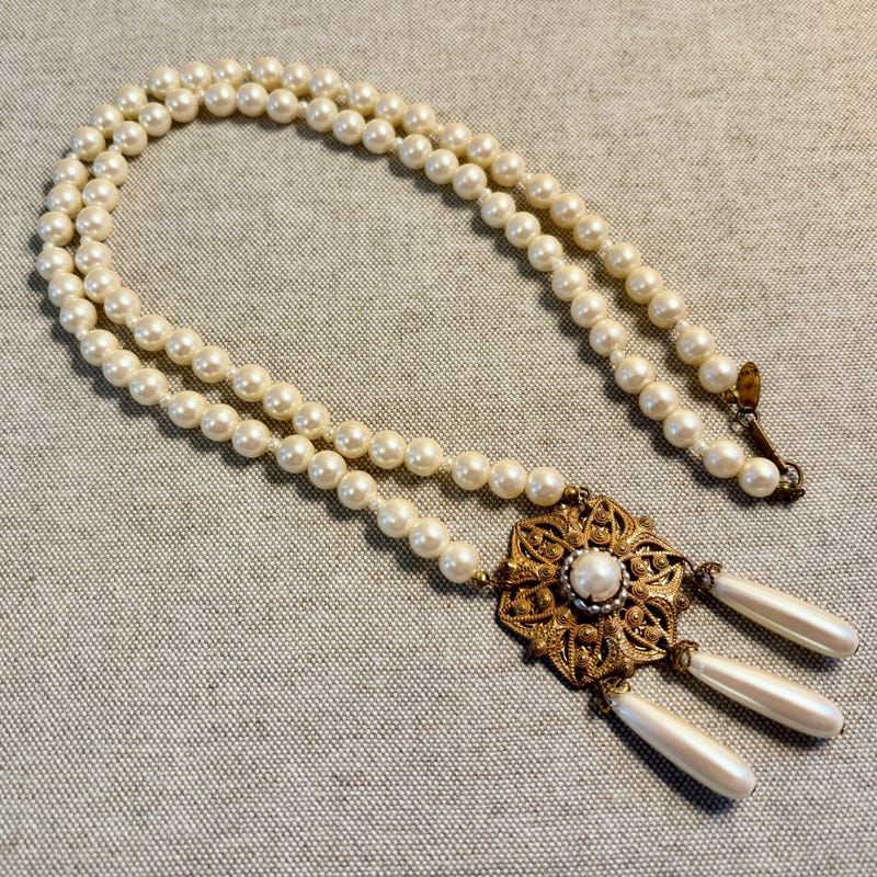 Miriam Haskell Faux Pearl - Etsy