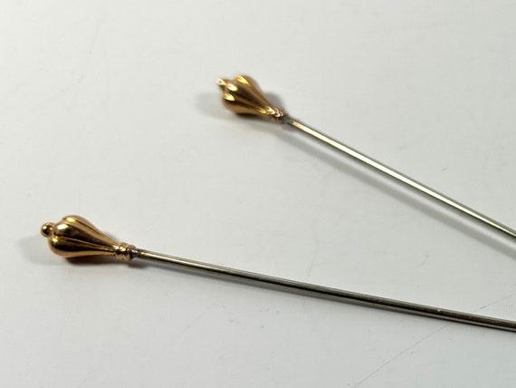 14K crown head hat pins - Gem