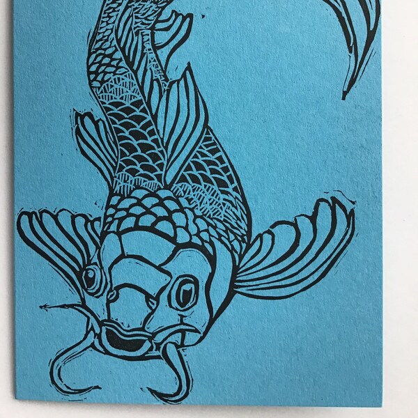 Fish Linocut - Etsy