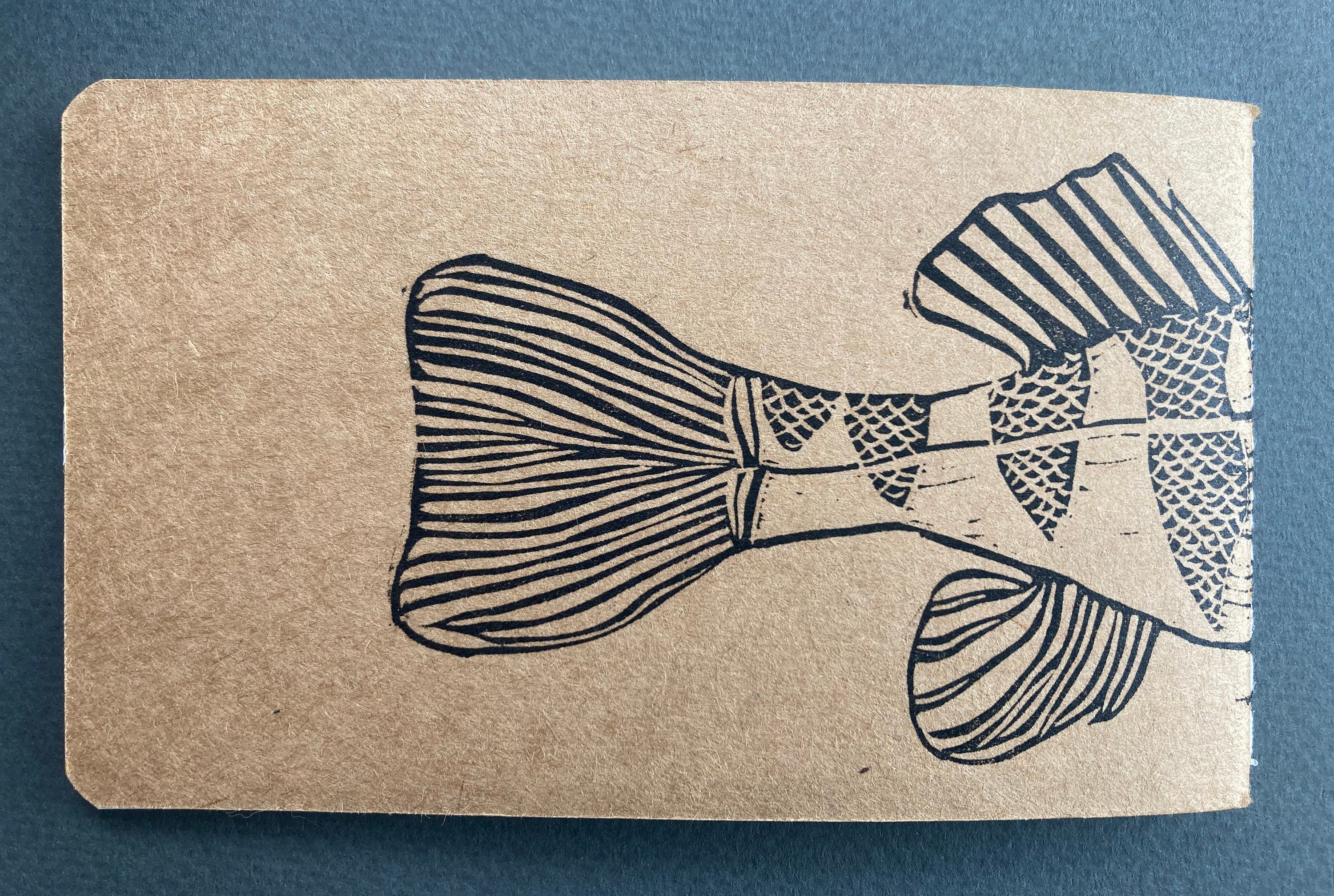Perch Fish Art Linocut Block Relief Linoprinted Kraft Notebook Tattoo ...