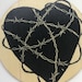 Black Barbed Wire Love Heart Tattoo Inspired Linocut Linoprint Wooden ...