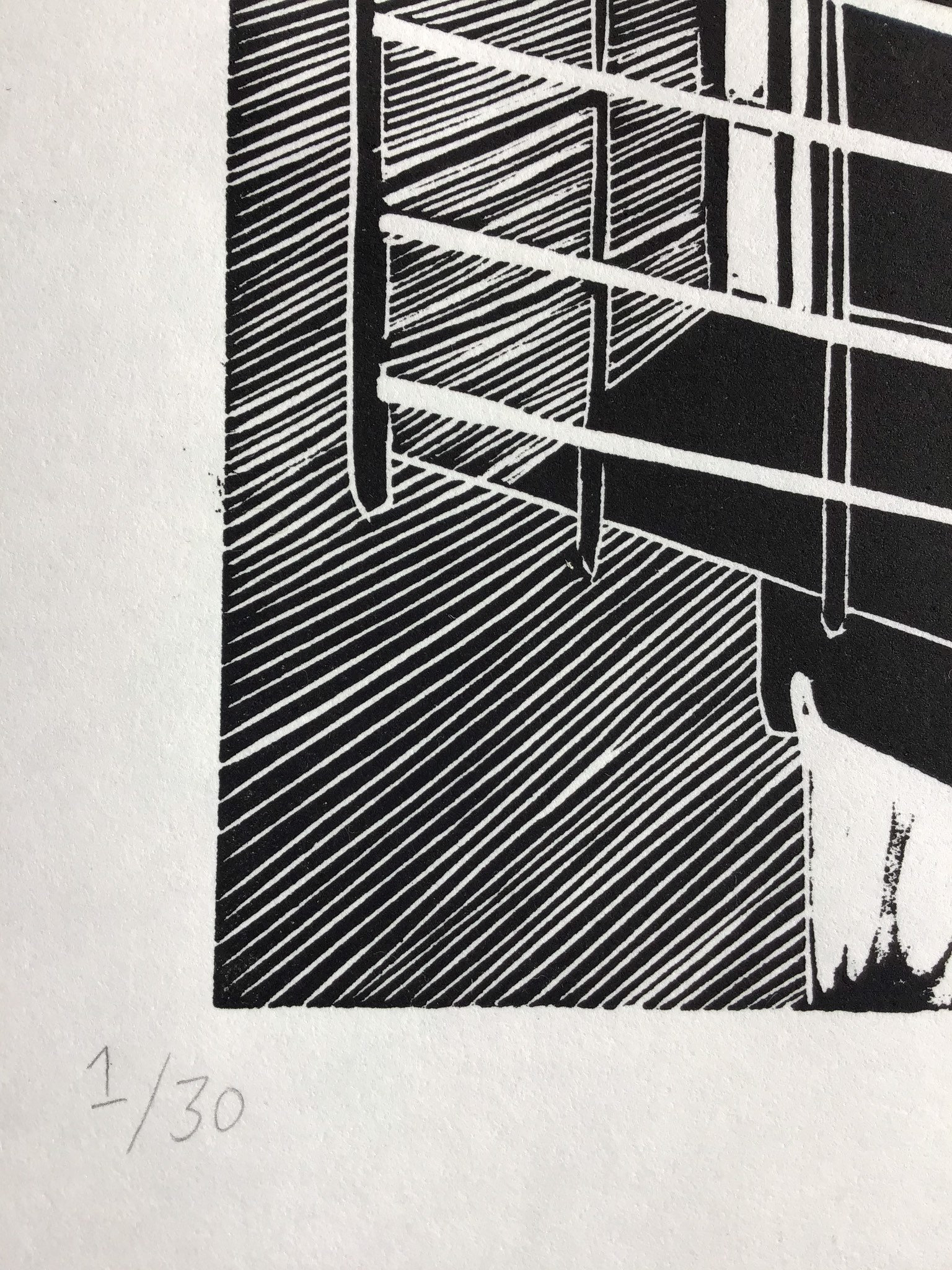 Tokyo Japan Fire Escape Linocut Linoprint Urban Landscape Cityscape ...