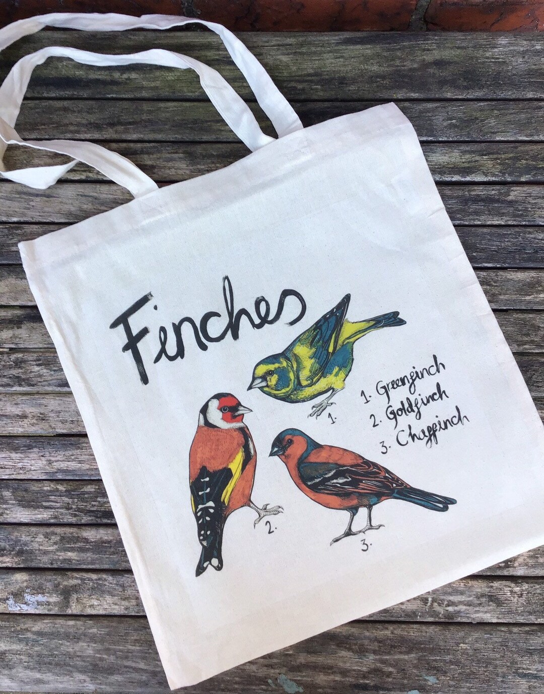 Finches Tote Bag Goldfinch Chaffinch Greenfinch Woodland Garden British ...