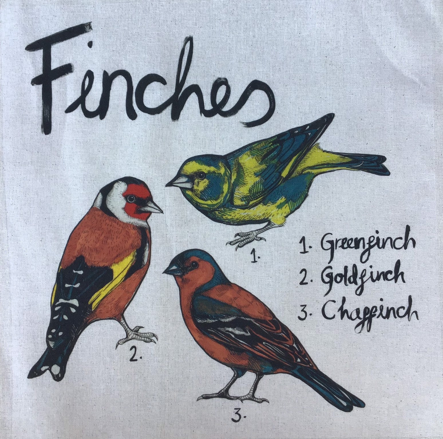 Finches Tote Bag Goldfinch Chaffinch Greenfinch Woodland | Etsy UK