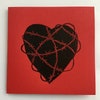 Black Barbed Wire Love Heart Tattoo Inspired Linocut Linoprint Wooden ...