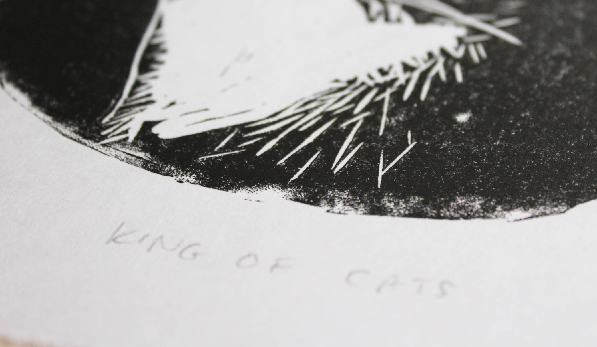 King of Cats Cat Linoprint Feline Linocut Print Printmaking - Etsy
