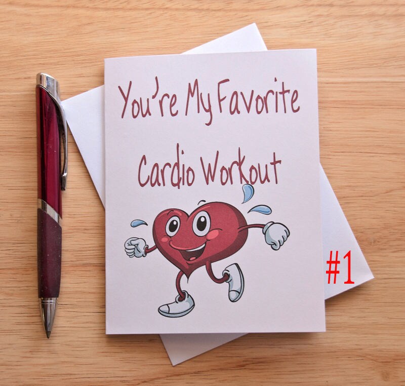 Cardio Workout, Exercise Card, Boyfriend Gift, Card for Him, Girlfriend ...