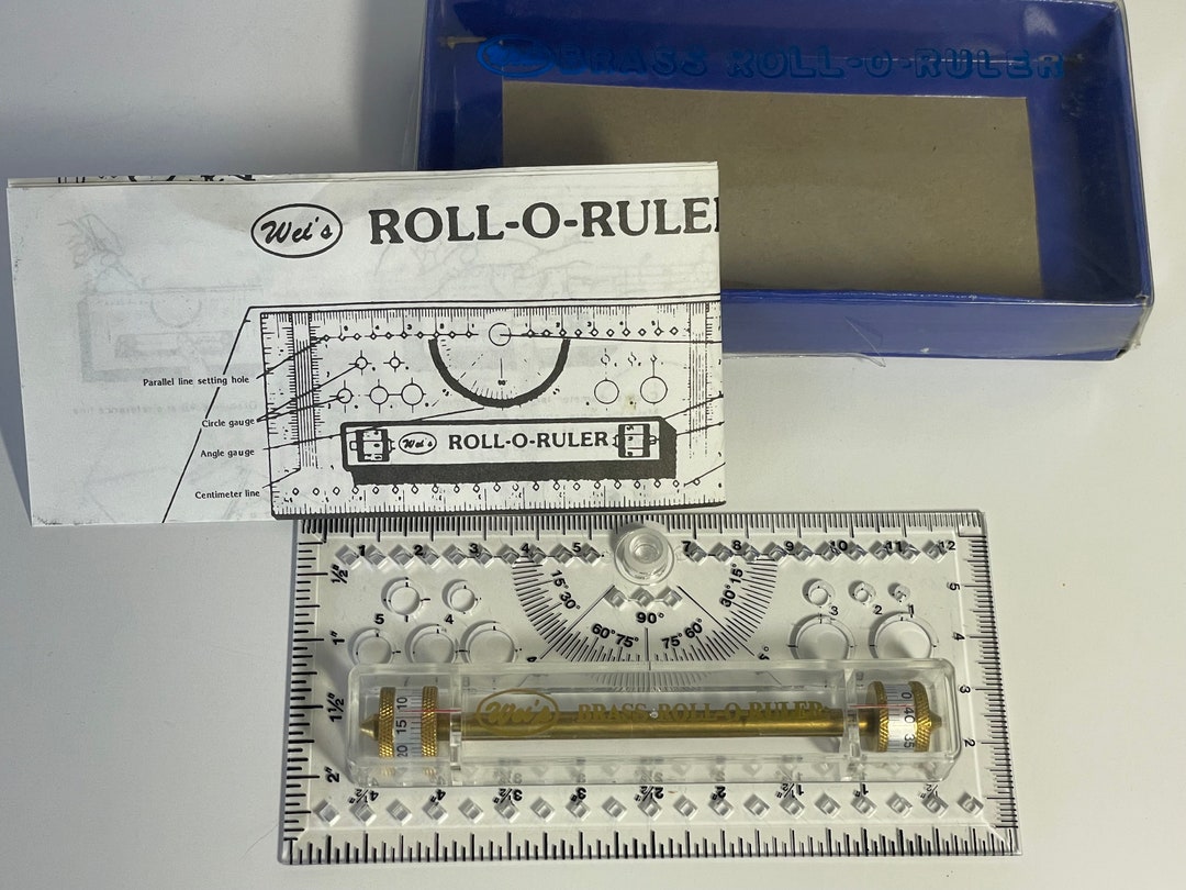 Vintage Wei’s Brass Roll-o-ruler Calligraphy Hand Lettering Guideline ...