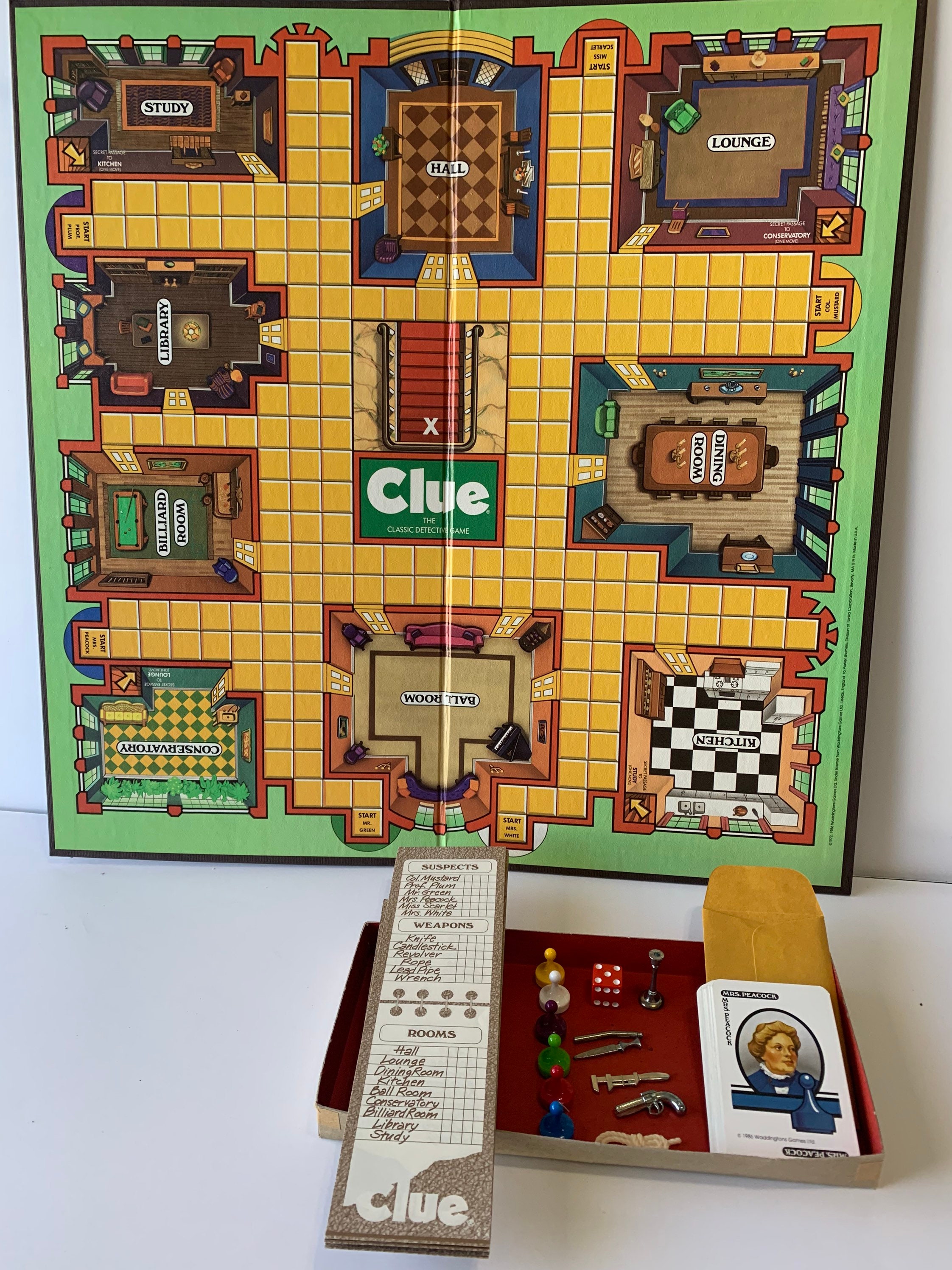 Vintage Clue Detective Game, Classic Clue Game, 1980's Clue Game ...