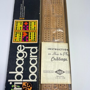 Vintage 60s Cribbage Board Wooden in Pox With Instructions E S Lowe - Etsy