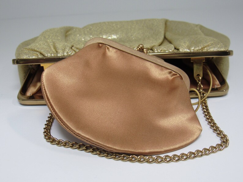Vintage After Five Gold Metallic Purse With Coin Purse- 1950/60's, L ...