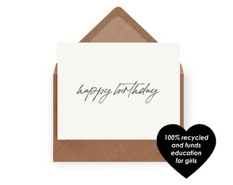 Happy Birthday Card Handwritten - Etsy