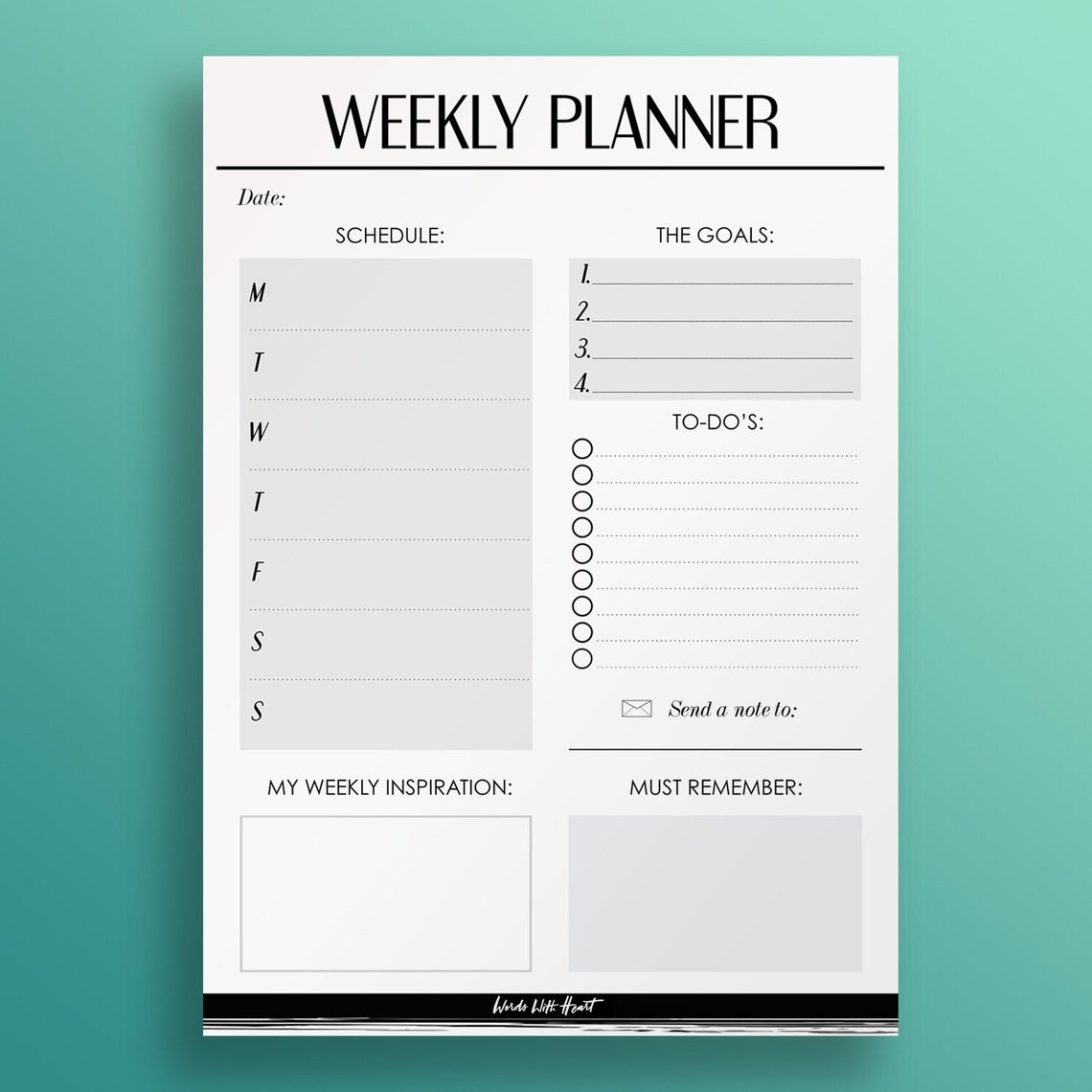 Weekly Planner Printable A4/a5/letter Size Organiser - Etsy