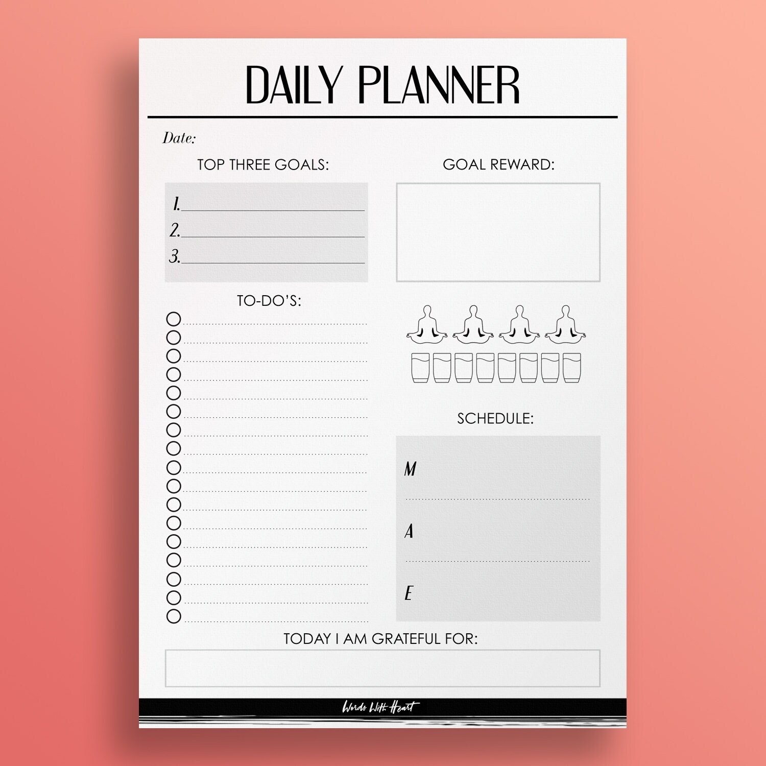 Daily Planner Printable A4/a5/letter Size Organiser - Etsy
